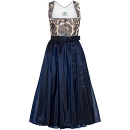 BERWIN Langes Dirndl mit Stickereien Beige/Marine (Gr&ouml;&szlig;e: 44)