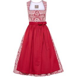 BERWIN Midi-Jacquard-Dirndl Rot (Gr&ouml;&szlig;e: 38)