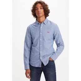 Levi's Jeanshemd LEVI'S "BATTERY HM SHIRT SLIM", Herren, Gr. L, N-Gr, blau (navy pony), Denim/Jeans, Obermaterial: 100% Baumwolle, slim fit, Hemden Jeanshemd, mit Logobadge
