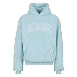 Kapuzensweatshirt Karl Kani "Karl Kani Karl Kani Serif Teddy Hoodie", Herren, Gr. S, light blau, 80% Baumwolle, 20% Polyester, Sweatshirts