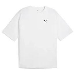 T-Shirt Puma "WARDROBE ESS Boxy T-Shirt Herren", Herren, Gr. M, wei&szlig;, Obermaterial: 100% Baumwolle. Rippe: 20% Polyester, 80% Baumwolle, clean, Rundhals, Shirts T-Shirt