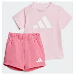 Trainingsanzug Adidas SPORTSWEAR "ESSENTIALS KIDS -SET", M&auml;dchen, Gr. 92, pink (clear pink, wei&szlig;), Obermaterial: 100% Baumwolle, Sportanz&uuml;ge Trainingsanzug