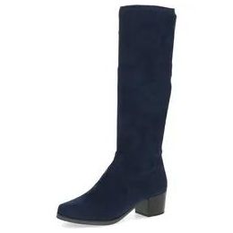 Stiefel Caprice, Damen, Gr. 39, XS-Schaft, blau (dunkelblau), Textil, Schuhe Stiefel, Blockabsatz, Schlupfstiefel mit Stretch-XS-Schaft in schmaler Form