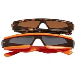 Sonnenbrille Urban Classics "Urban Classics Unisex Sunglasses Alabama 2-Pack", Damen, orange, braun, Sonnenbrillen Sonnenbrille
