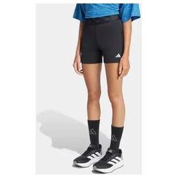 Shorts Adidas SPORTSWEAR "TECHFIT KURZE LEGGINGS", M&auml;dchen, Gr. 116, N-Gr, schwarz-wei&szlig; (schwarz, carbon, wei&szlig;,), Obermaterial: 83% Polyester, 17% Elasthan, Hosen Shorts