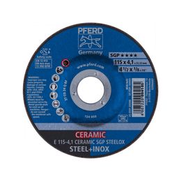 Pferd TOOLS Schruppscheibe E 115x4,1x22,23 mm CERAMIC Leistungslinie SG STEELOX f&uuml;r Stahl/Edelstahl (62100115)