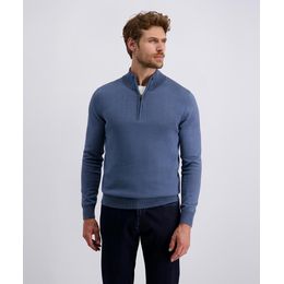 Strickpullover Pierre Cardin, Herren, Gr. M, bering sea, Strick, Obermaterial: 100% Baumwolle, unifarben, regular fit normal, ohne Ausschnitt, Rippb&uuml;ndchen, Pullover Strickpullover, mit Troyer Kragen