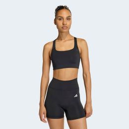 Sport-BH adidas Performance "OPTIME WORKOUT MEDIUM SUPPORT BH", Damen, Gr. XL, N-Gr, schwarz, Obermaterial: 79% Polyester, 21% Elasthan, BHs Sport-BH