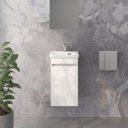 evineo ineo5 evo Unterschrank B: 35 cm, 1 T&uuml;r, mit Griffmulde, f&uuml;r Villeroy & Boch Subway 3.0 Handwaschbecken,, BE0727WH,