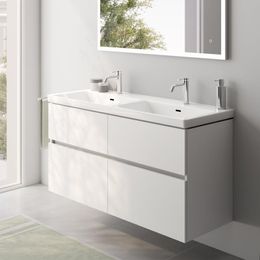 Villeroy & Boch Villeroy & Boch Subway 3.0 Doppelwaschtisch, evineo ineo5 evo Unterschrank B: 128 cm, 4 Ausz&uuml;ge, mit Griffmulde,, 4A71D1R1+BE0734WM,