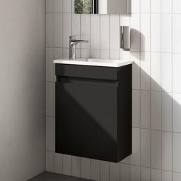 evineo ineo2 Schrank mit G&auml;stebecken B: 46,4 cm, mit 1 T&uuml;r, Anschlag variabel, BE0841WH+BE0840BM,