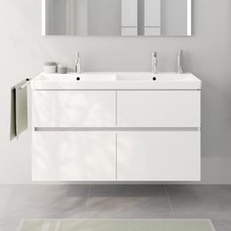 evineo ineo5 evo Unterschrank B: 118 cm, 4 Ausz&uuml;gen, mit Griffmulde, f&uuml;r Villeroy & Boch Avento Doppelwaschtisch,, BE0726WM,