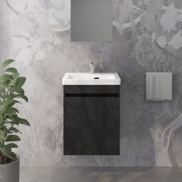 evineo ineo5 evo Unterschrank B: 48 cm, 1 T&uuml;r, mit Griffmulde, f&uuml;r Villeroy & Boch Subway 3.0 Handwaschbecken,, BE0728BM,