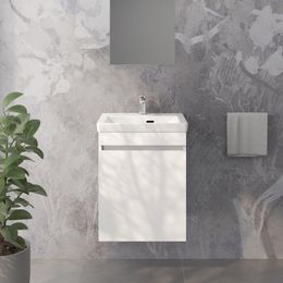 evineo ineo5 evo Unterschrank B: 48 cm, 1 T&uuml;r, mit Griffmulde, f&uuml;r Villeroy & Boch Subway 3.0 Handwaschbecken,, BE0728WM,