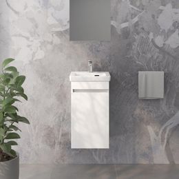 evineo ineo5 evo Unterschrank B: 35 cm, 1 T&uuml;r, mit Griffmulde, f&uuml;r Villeroy & Boch Subway 3.0 Handwaschbecken,, BE0727WM,