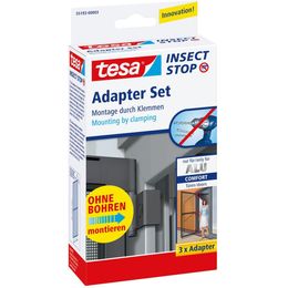 Insektenschutz-T&uuml;r Tesa "Insect Stop Falt Adapter f&uuml;r ALU Comfort Fliegengitter - Adapter-Set", grau (rahmen: anthrazit gewebe: anthrazit), Insect Stop Falt Adapter f&uuml;r ALU Comfort Fliegengitter - Adapter-Set, Insektenschutzgitter, zur Montage von Insektenschutz an Balkont&uuml;r / Terrassent&uuml;r