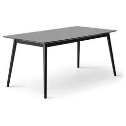 Esstisch HAMMEL FURNITURE "Meza Designtisch mit Auszugsfunktion und 2 Einlegeplatten", grau (graphit, schwarz, graphit), B:165cm H:74cm T:90cm, Tischplatte: Graphit nanobehandeltes Fenix-Laminat (schwarzer Rand), Gestell: Massive Esche. Mit nanobehandeltem Laminat, einer matten, seidigen Oberfl&auml;che, die Fingerabdr&uuml;cke abweist und langlebig und hygienisch ist., Tische, Esstisch, bootsf&ouml;rmige Tischp