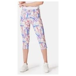7/8-Hose STOOKER WOMEN "Print Capri Skinny Fit Jeans", Damen, Gr. 38, Kurz, bunt (brilliant flowers), angeraute Sweatware, 73% Baumwolle, 25% Polyester, 2% Elasthan, extraeng 7/8-L&auml;nge, Hosen 7/8-Hose, Skinny Fit Capri Pants Wash Magic Shape Effekt f&uuml;r Damen