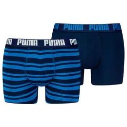 Boxershorts Puma "Puma MEN EVERYDAY PLACED LOGO BOXERS 2P", Herren, Gr. XL, blau, Jersey, Obermaterial: 95% Baumwolle, 5% Elasthan, normal, Unterhosen, mit Logo Webbund