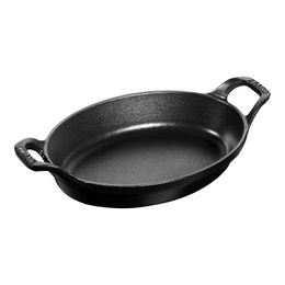 Staub Specialities Ofenform 28 cm, oval, Schwarz, Gusseisen
