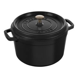 Staub La Cocotte Cocotte tief 24 cm, rund, Schwarz, Gusseisen