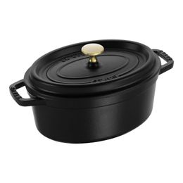 Staub La Cocotte Cocotte 23 cm, oval, Schwarz, Gusseisen