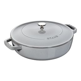 Staub Braisers Br&auml;ter mit Chistera Drop-Structure 28 cm, rund, Graphit-Grau, Gusseisen