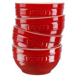 Staub Ceramique Sch&uuml;ssel Set 12 cm / 4-tlg, Kirsch-Rot, Keramik