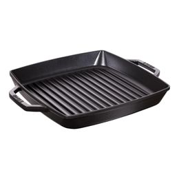 Staub Grill Pans Grillpfanne 28 cm, quadratisch, Schwarz, Gusseisen