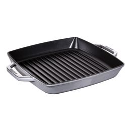 Staub Grill Pans Grillpfanne 28 cm, quadratisch, Graphit-Grau, Gusseisen