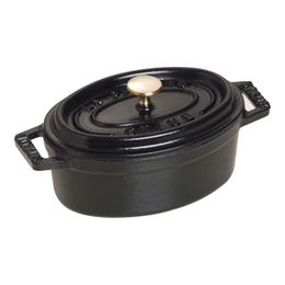 Staub La Cocotte Mini Cocotte 11 cm, oval, Schwarz, Gusseisen