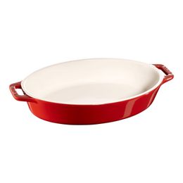 Staub Ceramique Auflaufform 23 cm, oval, Kirsch-Rot, Keramik