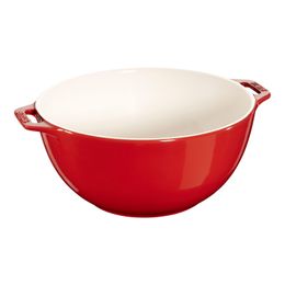 Staub Ceramique Sch&uuml;ssel 25 cm, rund, Kirsch-Rot, Keramik