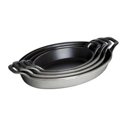 Staub Specialities Ofenform 21 cm, oval, Graphit-Grau, Gusseisen