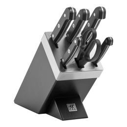 Zwilling Gourmet 7-tlg, Selbstsch&auml;rfender Messerblock, Schwarz