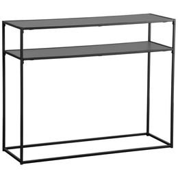 Boxxx Konsolentisch, Schwarz, Metall, Holzwerkstoff, rechteckig, eckig, Flachrohr, 32x79x100 cm, Bsci, einfacher Aufbau, Wohnzimmer, Wohnzimmertische, Konsolentische