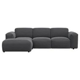Ecksofa FLEXLUX "Lucera Chaislongue rechts oder links, L-Form, bequem", grau (dervit grau), B:251cm H:73cm T:171cm, 100% Polyester, Sofas, Ecksofa, modern & anschmiegsam, Kaltschaum, Stahl-Wellenunterfederung