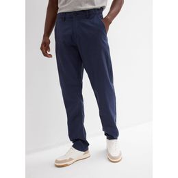 bonprix Regular Fit Chinohose aus reinem Leinen Straight, blau, Leinen