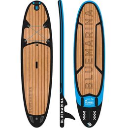 Bluemarina SUP Board Ariki, Stand Up Paddle aufblasbar mit Paddel, Pumpe, Rucksack, 5J Garantie (Black Yacht, 325x86x16,5cm / 10'8")