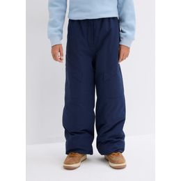 bonprix wasserdichte Cargo-Funktionshose warm gef&uuml;ttert, blau, Gr.134, Warme Jungen Skihose mit wasserdichter Funktion
