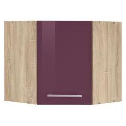 Eckh&auml;ngeschrank KOCHSTATION "KS-Eton", lila (aubergine hochglanz), B:60cm H:57cm T:60cm, Schr&auml;nke, Eckh&auml;ngeschrank