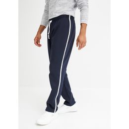 bonprix Loose Fit Jogginghose mit Kontrastdetails (2er Pack), blau, mit Baumwolle