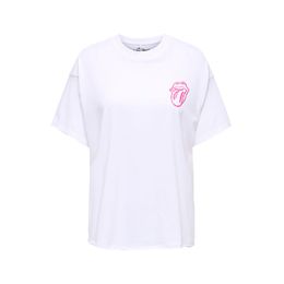 Only T-Shirt 'ONLROLLING STONES' Damen Gr&ouml;&szlig;e XL pink / wei&szlig;