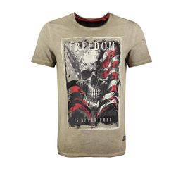 Key Largo T-Shirt 'KLFreedoom' Herren Gr&ouml;&szlig;e XXL grau / khaki / rot / schwarz