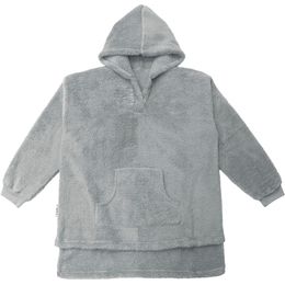 Badeponcho "Polar Bear", grau, L:87cm, Kunstfaser, CASTELL - MARKENBETTW&Auml;SCHE, Hausm&auml;ntel, Sherpa Teddy Fleece Hoodie, Kuschelhoodie, Kuscheldecke, weich+w&auml;rmend