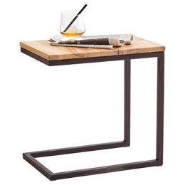Xora Beistelltisch, Schwarz, Eiche, Holz, Metall, Wildeiche, massiv, rechteckig, C-Form, 45x45x30 cm, Wohnzimmer, Wohnzimmertische, Beistelltische, Beistelltische Metall