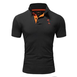 behype Herren Poloshirt "CAROY", orange, Gr. S, bestickt, 100% Baumwolle, Shirts, mit kontrastfarbener Stickerei