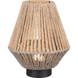 LED Tischleuchte "LIRA, Akku Tischlampe USB Ladeanschluss, 1,5W 140 Lumen 3000K warmwei&szlig;", 1, &Oslash; 18,5cm H: 22cm, 1 Stk.braun, REALITY LEUCHTEN,