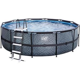 Framepool EXIT, H:122cm &Oslash;:450cm, grau, Schwimmbecken, "inkl. Sicherheitsleiter", &Oslash;xH: 450x122 cm, mit Kartuschenfilteranlage und Filterkartusche