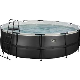 Framepool EXIT, H:122cm &Oslash;:450cm, schwarz, Schwimmbecken, "inkl. Sicherheitsleiter", &Oslash;xH: 450x122 cm, mit Kartuschenfilteranlage und Filterkartusche